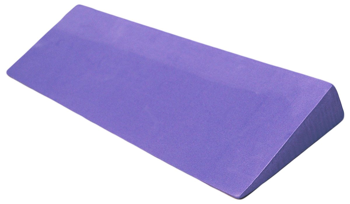 YogaAccessories Wide Foam Yoga Wedge Prop and Stretching Aid, Purple