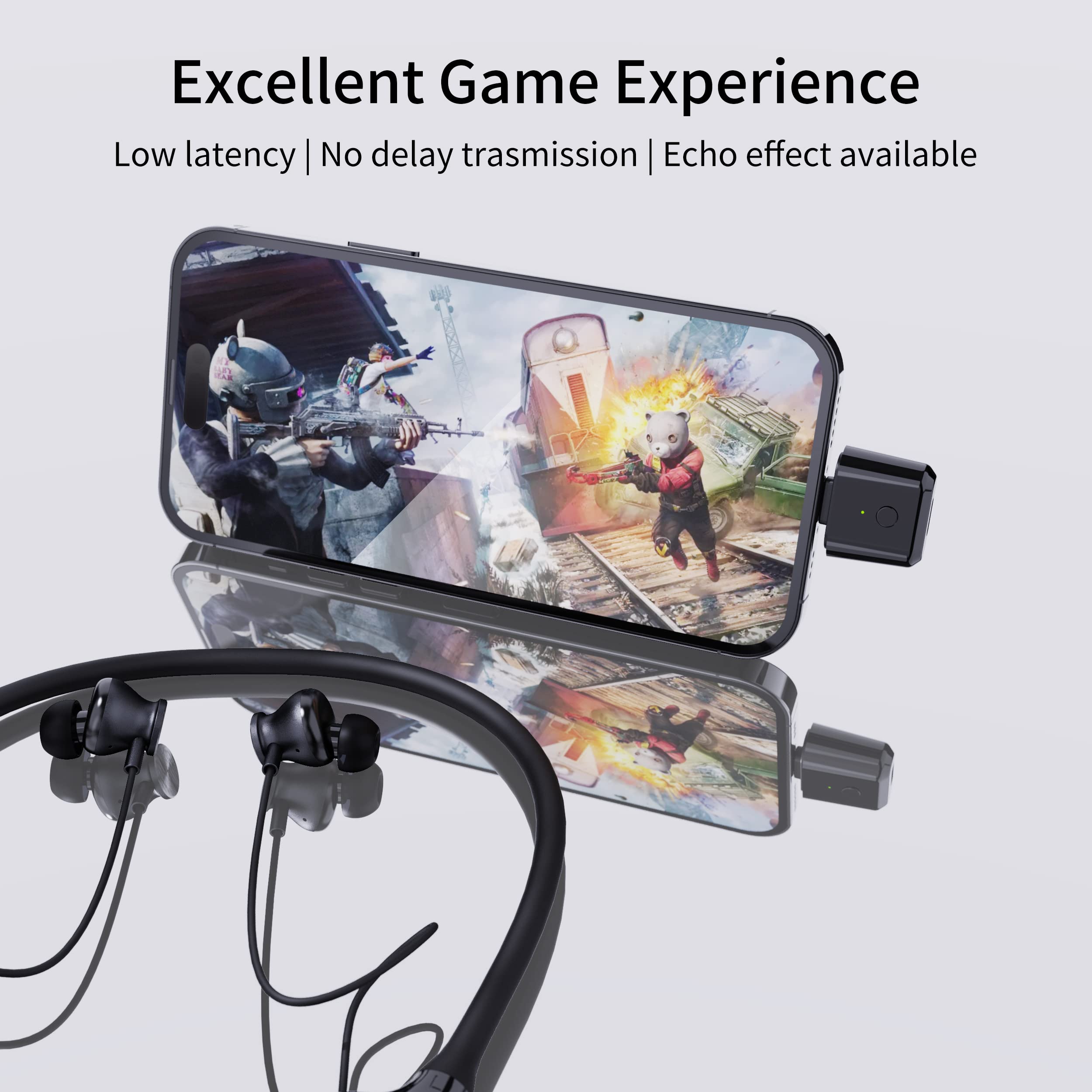 TPHOMALA Wireless Neckband Microphone, Bluetooth Headphones with Microphone for iPhone,Android, iPad,Laptop,Record.vlog.
