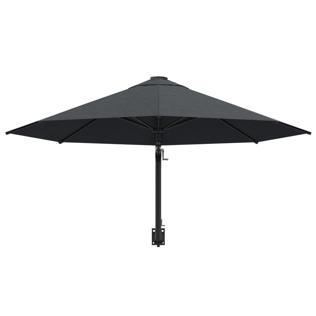 VRAXO Wall-Mounted Parasol with Metal Pole 118.1" Anthracite,Outdoor Umbrellas & Sunshades-22.55lbs