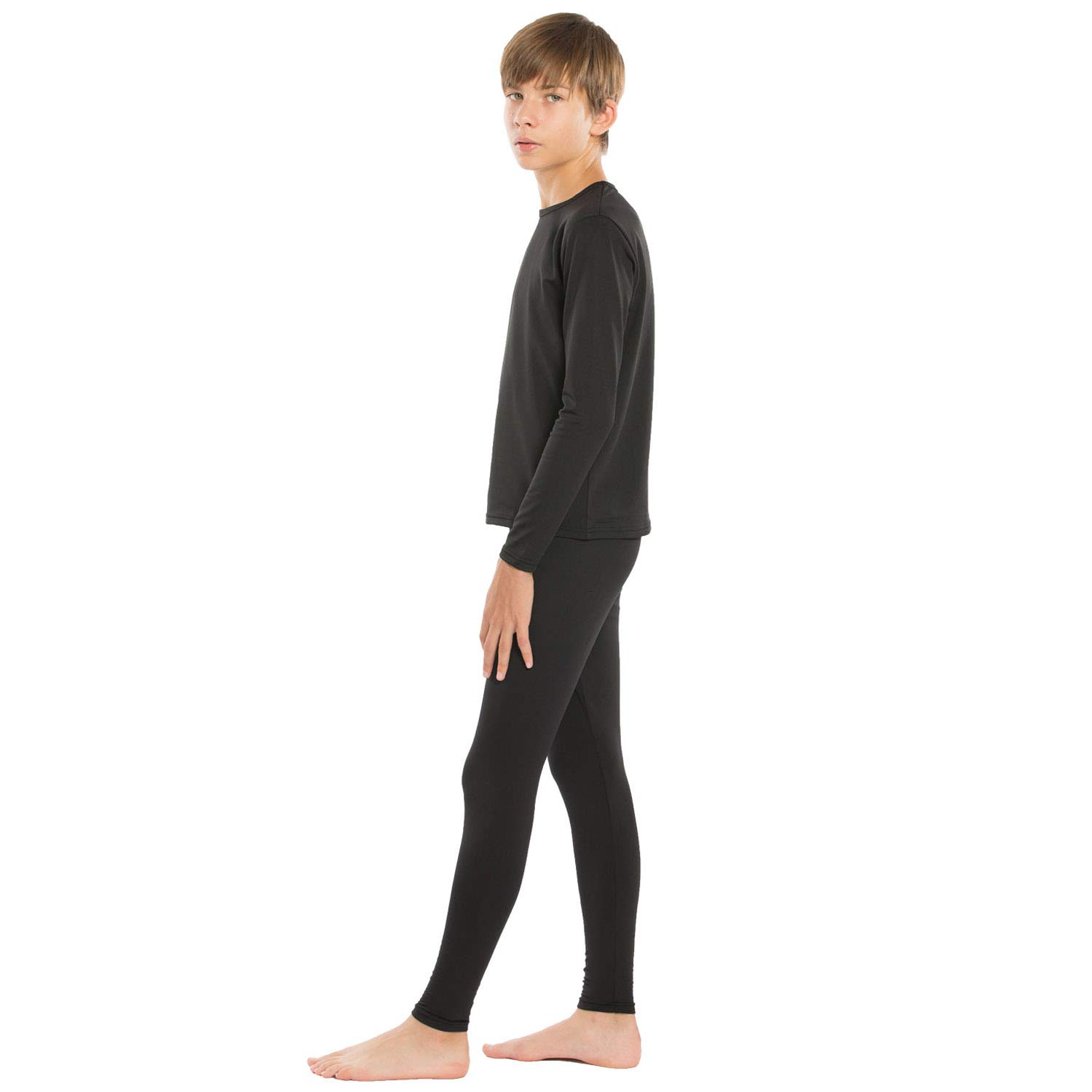 ViCherub Boys Thermal Underwear Set Long Johns for Kids thermals Top & Bottom Knit Base Layer Fleece Lined Winter Warm 2 Sets for Boy