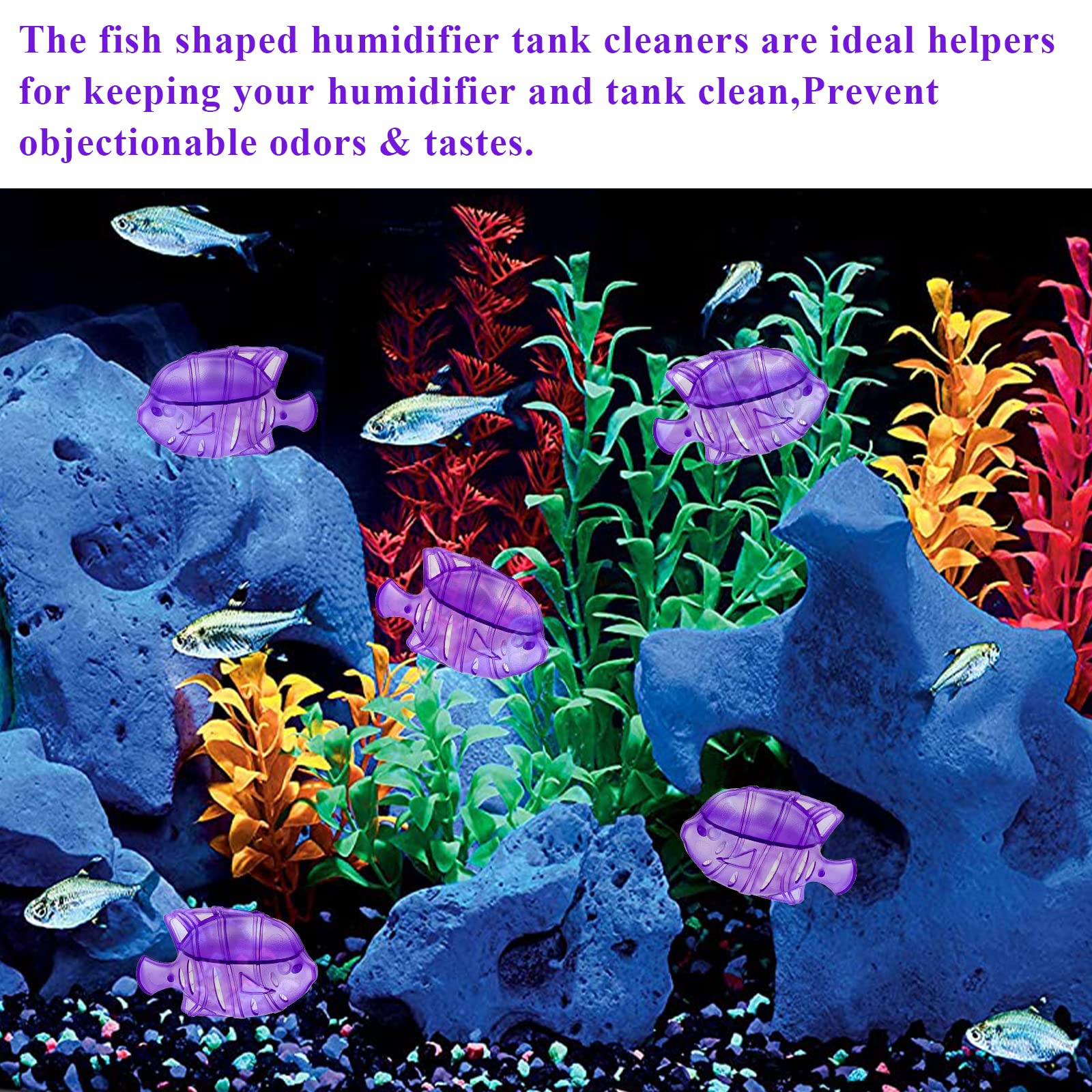 XIMOON Universal Humidifier Tank Cleaner for WARM/COOL mist humidifiers, Fish Tank -4 Pack