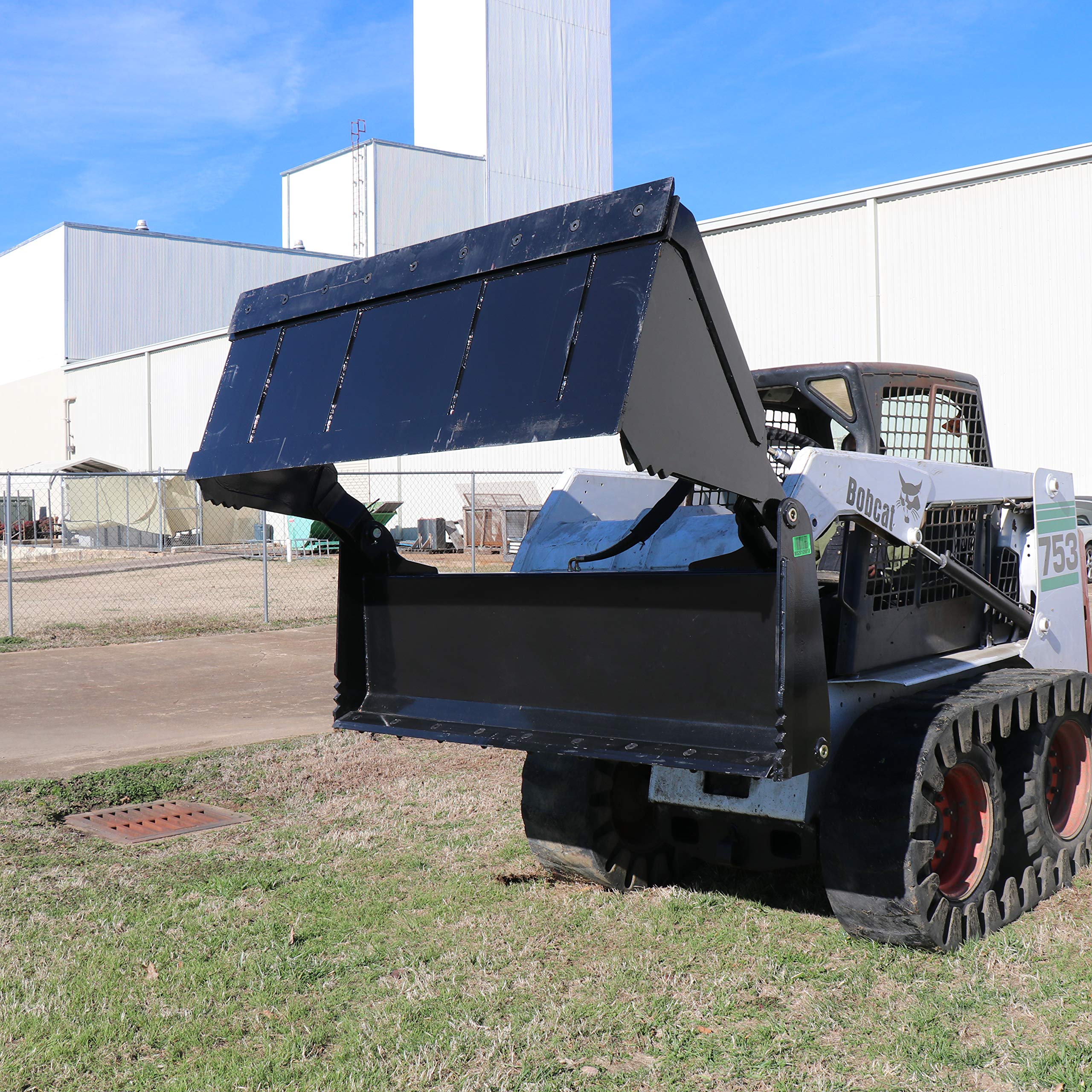 Titan Attachments 35" 4-in-1 Combo Mini Skid Steer Bucket with Cutting Edge