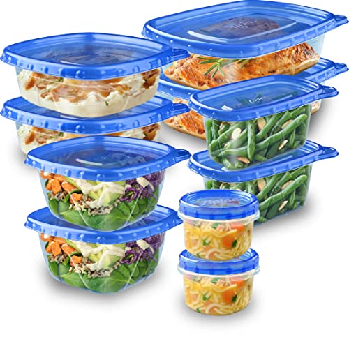 Ziploc Food Storage Meal Prep Containers Reusable for Kitchen Organization, Dishwasher Safe, Leftover Pack, 10 Count