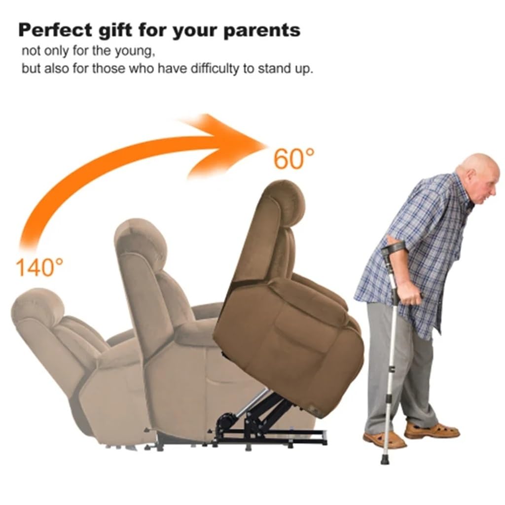 YASEZ Lift Chair Recliner for Elderly Power Remote Control Recliner Sofa Relax Soft Chair Cashmere Fabric Living Room