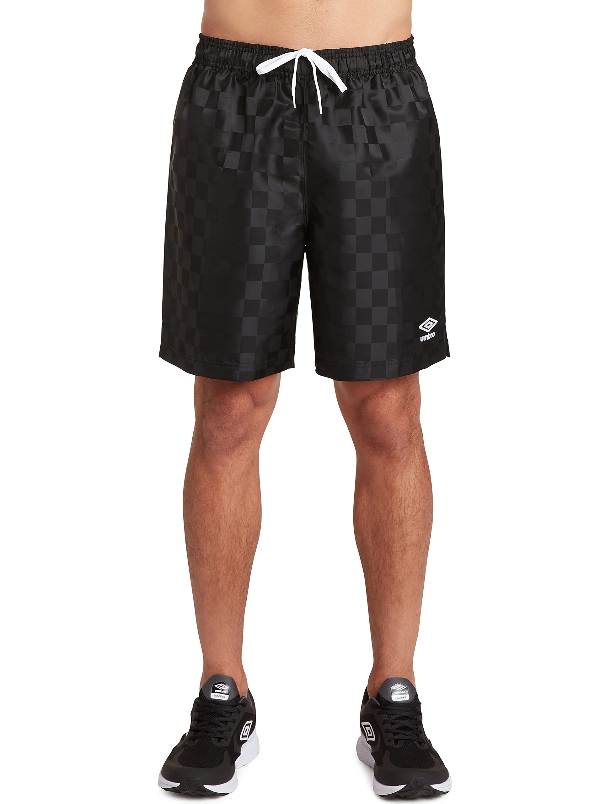 Umbro Mens Checkered Short, Black Beauty/White, X-Large US