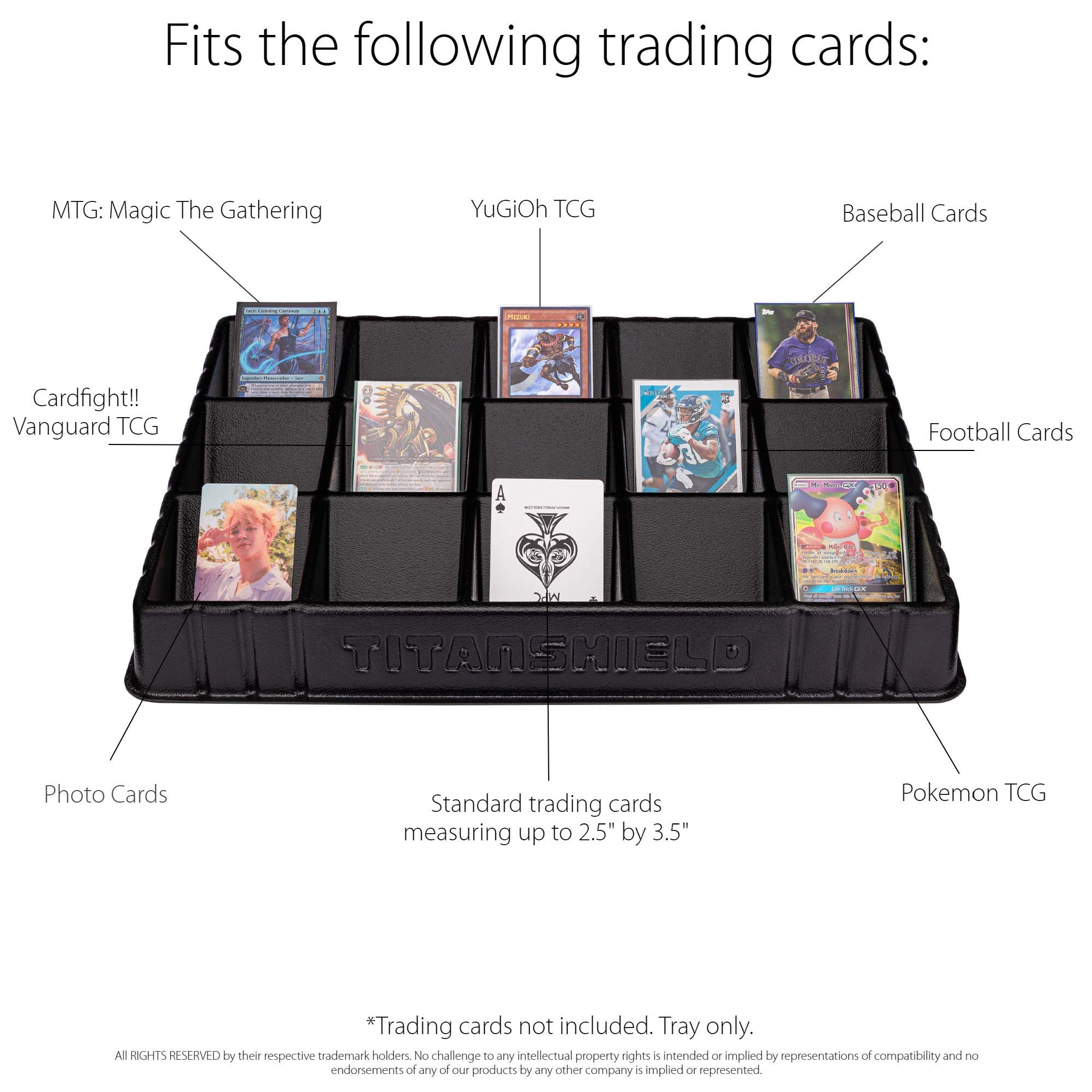 TitanShield (2 Pack Card Sorting & Dealer Tray, Black