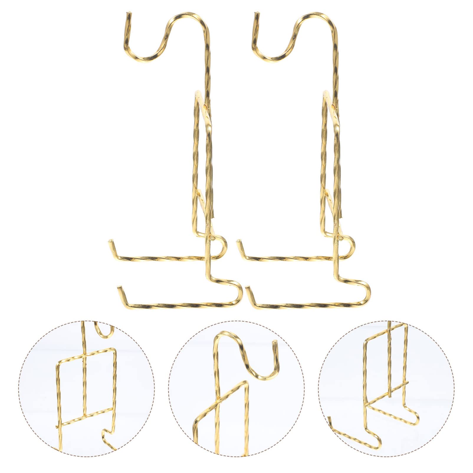 Zerodeko Desktop Stand 2pcs Tea Cup and Saucer Display Stand Holder Rack Teacup Easel Metal Cup Saucer Holder Display Shelf for China Coffee Mug Organizer Wire Gold A Octopus Mug Holder