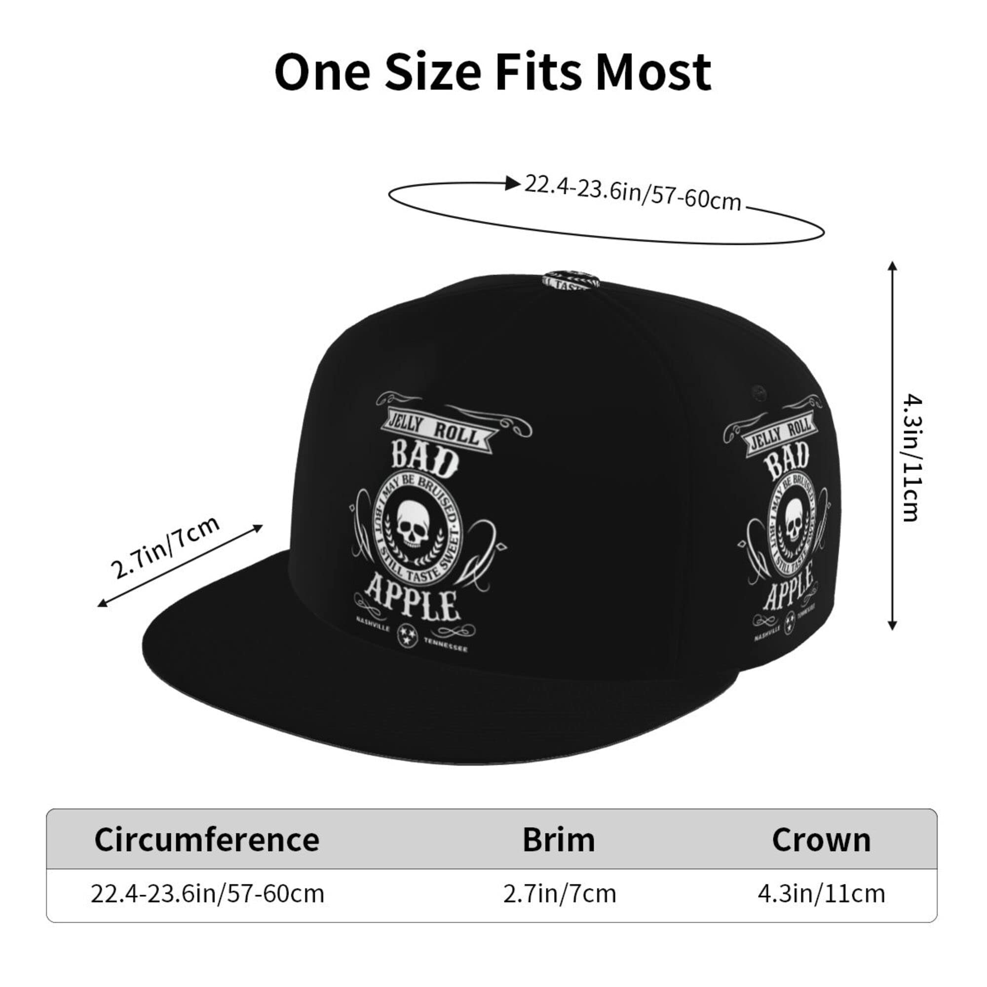 YEACITY Jelly Music Roll Unisex Hip Hop Flat Bill Brim Baseball Cap Adjustable Trucker Hats for Men Women Teens Black