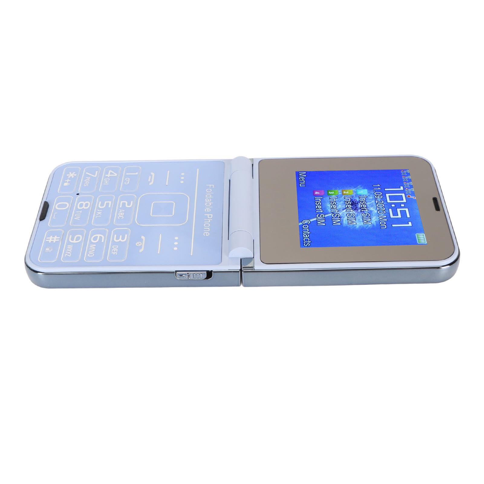Senior Cellphone 2.6in Big Button Flip Phone 4 SIM Cards Standby for Elderly (Blue)