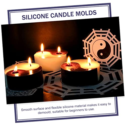 VILLCASE 10 pcs Tai Chi Candle Mold Silicone molds Concrete Silicone Planter Mold Jewelry Making kit soap Casting Mold Chocolate Candy yin yang Scented Candle molds Silica Gel Gift Soft 3D