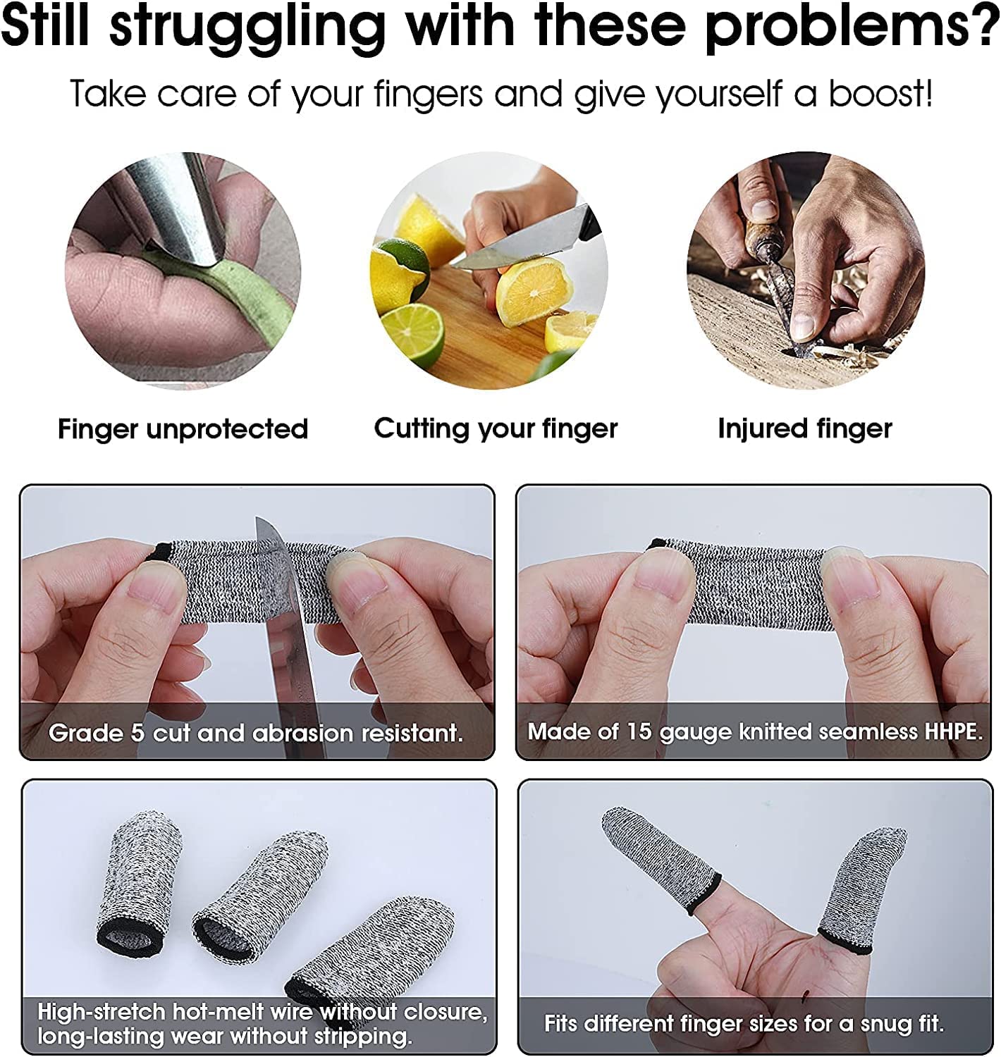 ZFYOUNG 14pcs Finger Cover Protector Anti-Cut Fingertip Finger Cover Anti-Cut Finger Bed Protector Reusable Finger Cover Thumb Finger Protector Bed Suitable for Work, Sculpture