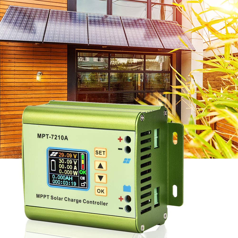 Solar Controller MPPT, DC 15~90V 0~10A Output Solar Controller MPT-7210A with LCD Display Aluminum Alloy MPPT LCD Solar Panel Controller