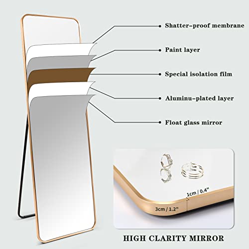 WIFTREY Full Length Mirror 65x24 Floor Standing, Wall Mounted, Leaning, Decorative Bedroom Living Room Standup Wall Full Body Long Hanging Large Size Tall White Frame Mirror