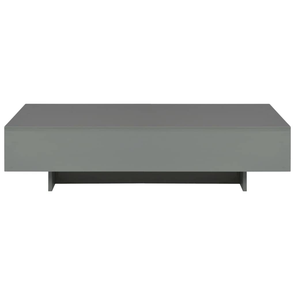 vidaXL Coffee Table Couch Side End Telephone Tea Sofa Table Accent Desk Bedroom Living Room Office Furniture 45.3" Gray MDF High Gloss