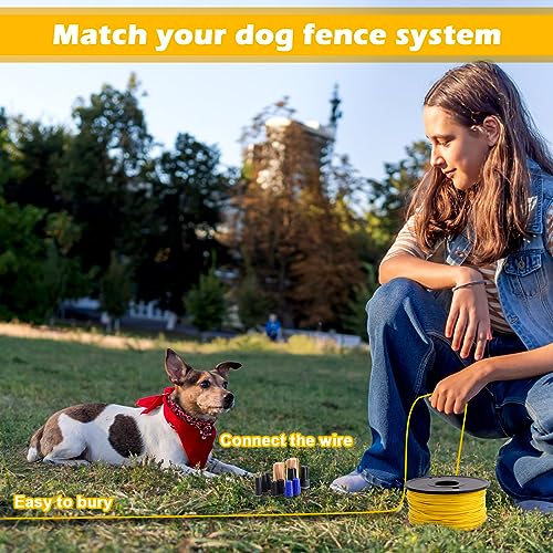 Underground Wire and Wire Splice Kits, Compatible for Dog Fence System Wireless, Including 500 FT Boundary Wire, Wire Splice Kit, Border Flags, Extend Your Fence Boundary and Pet Safe Training