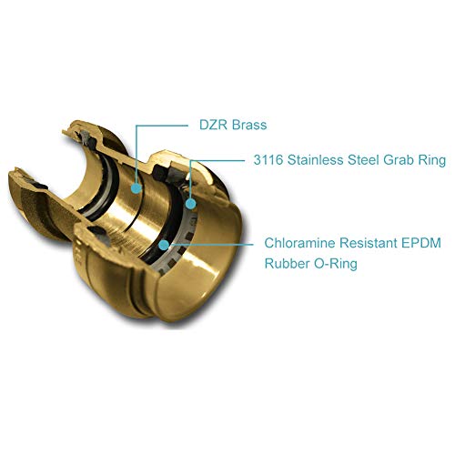 SharkBite Shower and Tub Connection Kit, Push to Connect Brass Plumbing Fittings, PEX Pipe, Copper, CPVC, PE-RT, HDPE, 25567