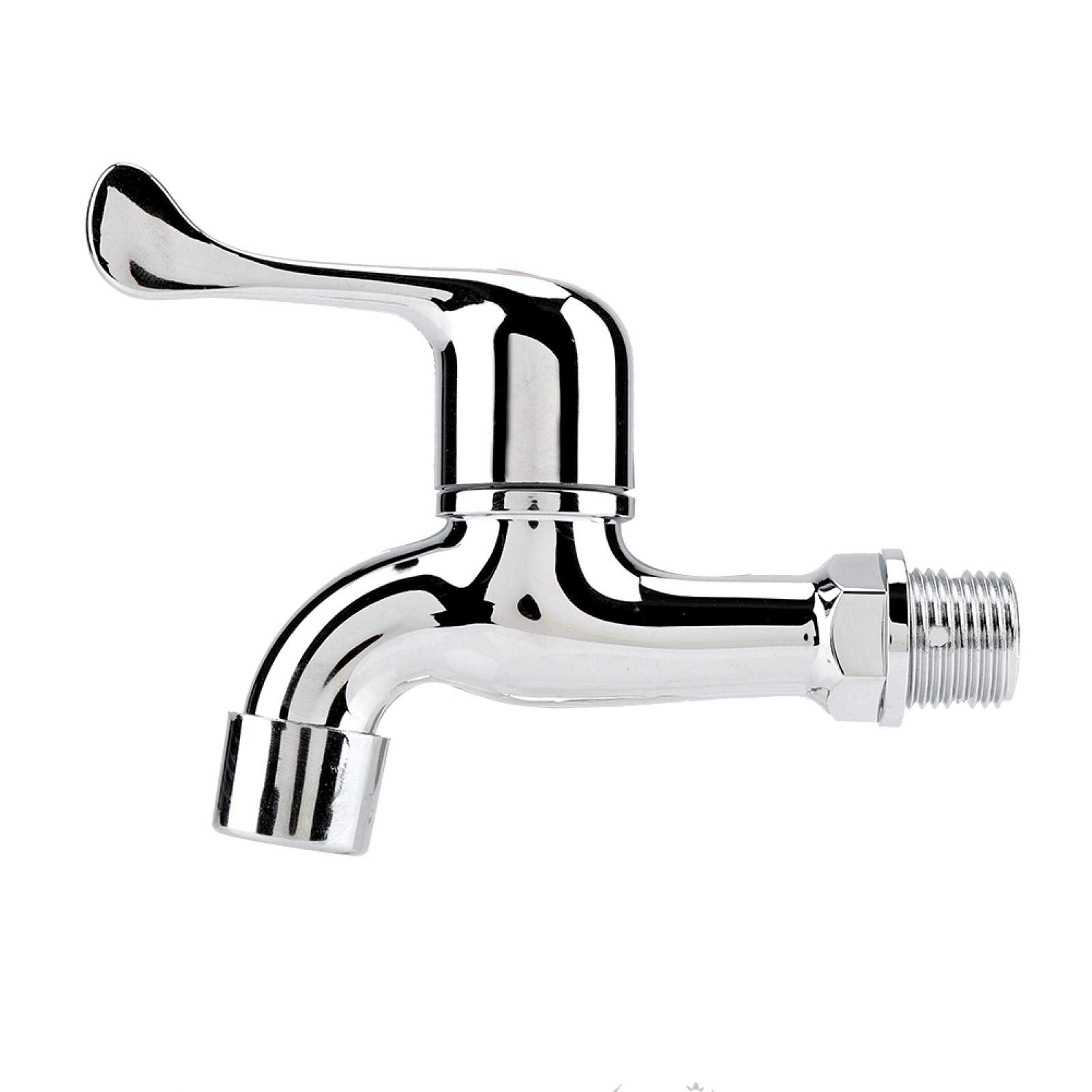 Zerone Plastic Faucet, Chrome Finish, Fish Tail, Wall Mount, Single Handle, Bathroom and Sink Use