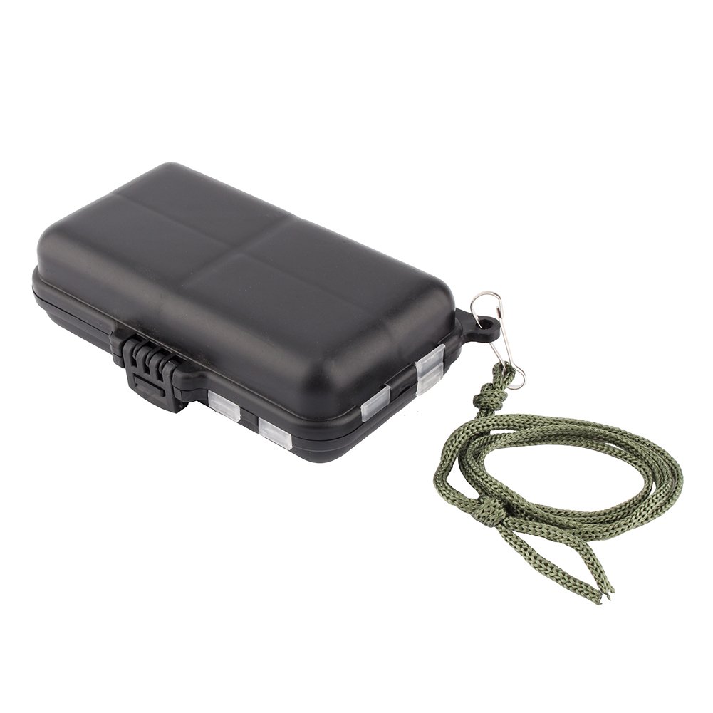 Yosoo Portable Fishing Tool Fishing Tacke Fish Lure Spoon Hook Bait Tackle Waterproof Storage Box Case Holder Container With 9 Compartments For Fishing Accessories Tool Black