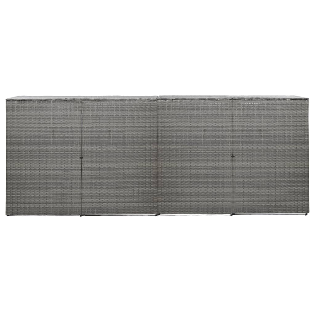 vidaXL Garbage Can Storage, Trash Can Enclosure, Garbage Can Shed, Single Wheelie Bin Storage for Outdoor Patio Yard Garden, Anthracite Poly Rattan