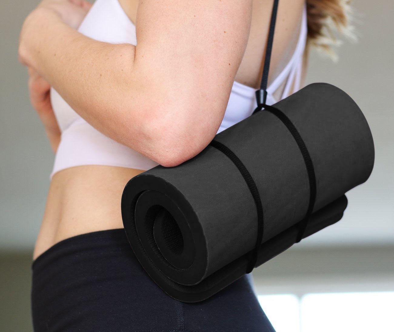 YogaPaws Yoga Knee Pad - Yoga Pad for Knees, Elbows, Wrists, Joint Comfort - Natural Rubber - Black, 9mm