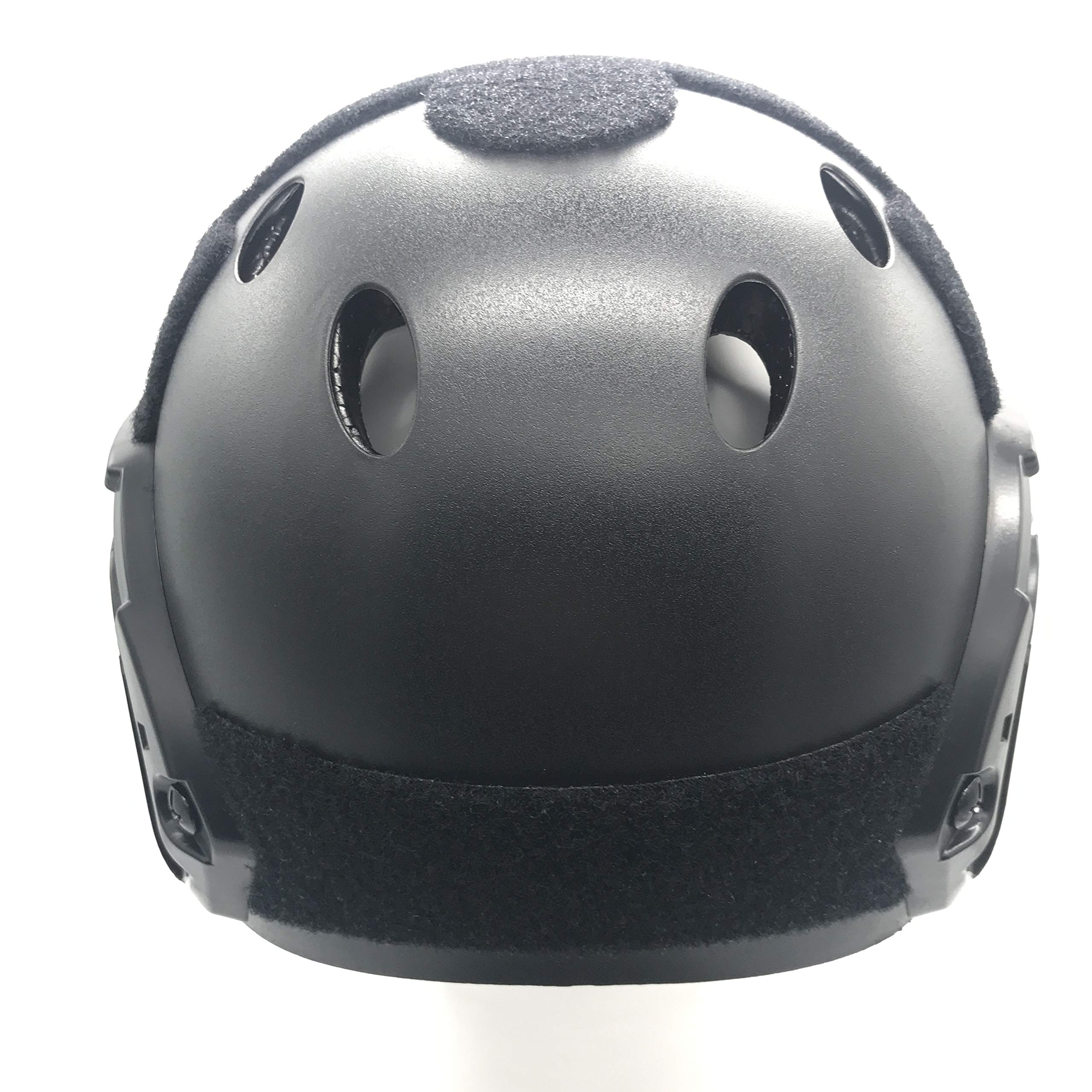 Willbebest PJ Type Airsoft Tactical Multifunctional Fast Helmet with Visor Goggles Version Black, Comes with a Half Face Metal Mesh Airsoft Mask