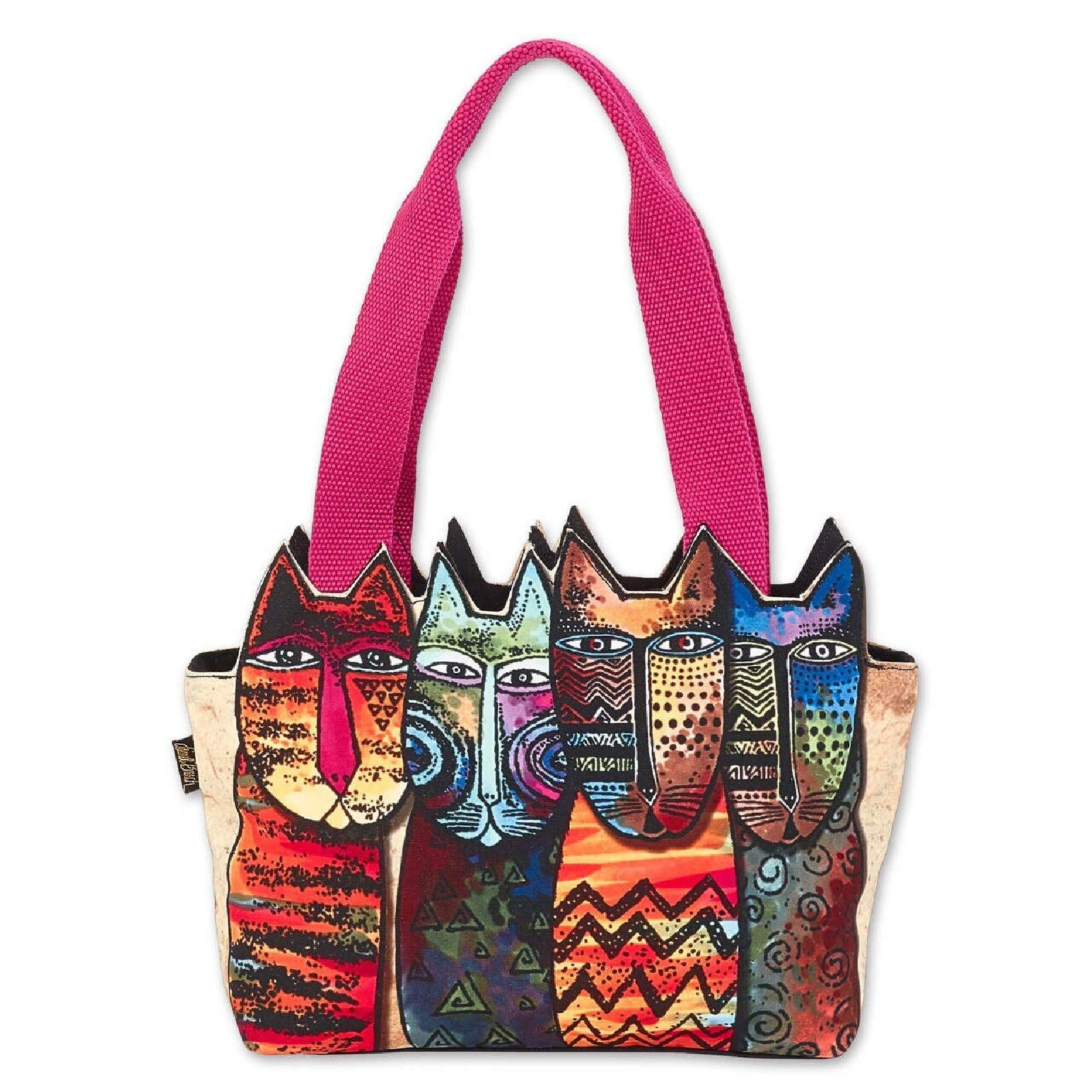 Women's Sun 'n' Sand, Laurel Burch Medium Cutout Tote CAT PRINT NS