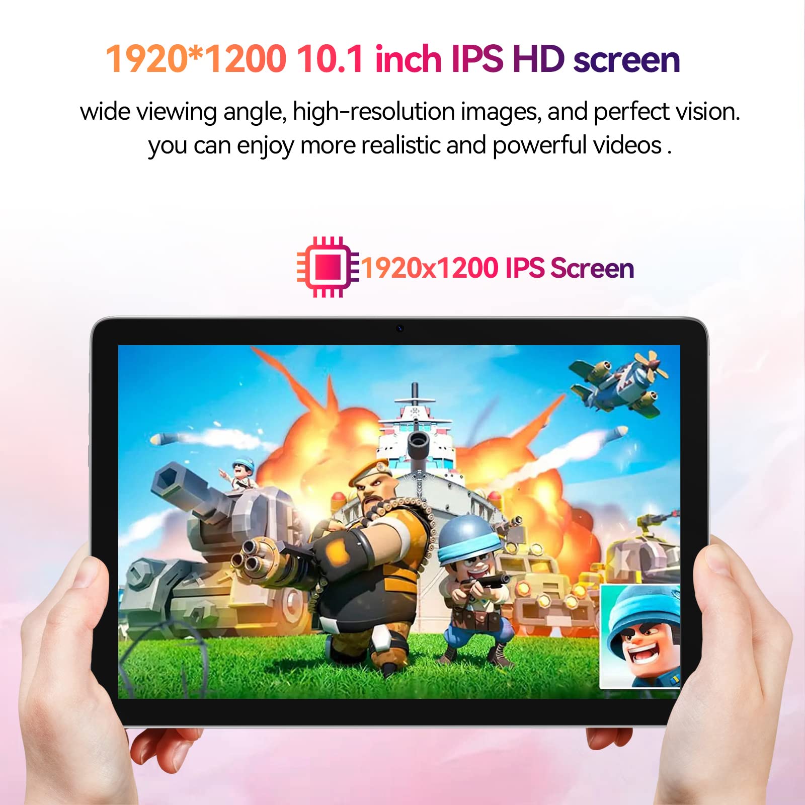 ZONKO K110 10.1-inch Android Tablet with 128GB Storage, Octa-Core Processor, 4GB RAM, HD Touchscreen, 13MP Dual Camera, GMS Tablet with Detachable Keyboard, Black