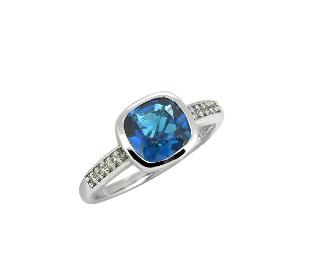 YoTreasure 2.90 ct. t.w. London Blue Topaz Solid 925 Sterling Silver Engagement Ring