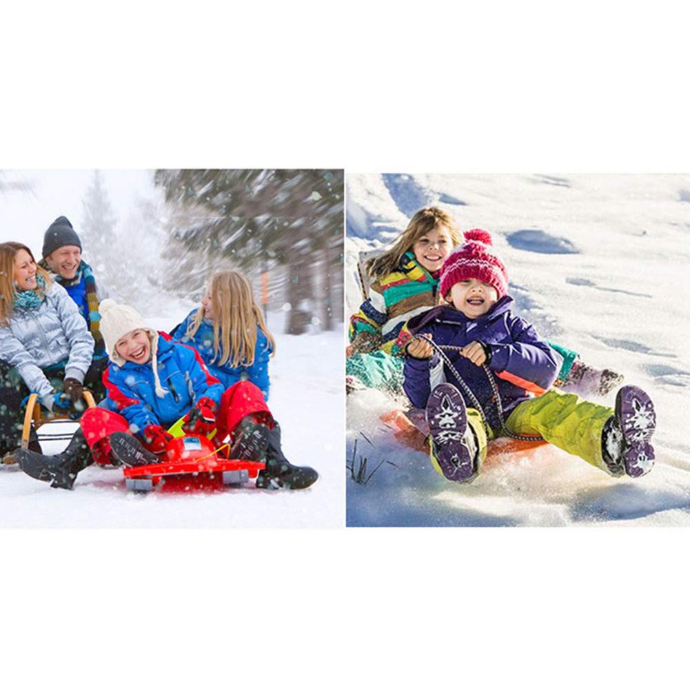 Yimeezuyu Snow Sled Kids Toboggan Downhill Pull Sled Sand Grass Skiing Snowboard Boat Sleigh for Unisex Kids Adults