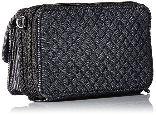 Vera Bradley Women's Denim All in One Crossbody Purse With RFID Protection, Denim Navy, One Size