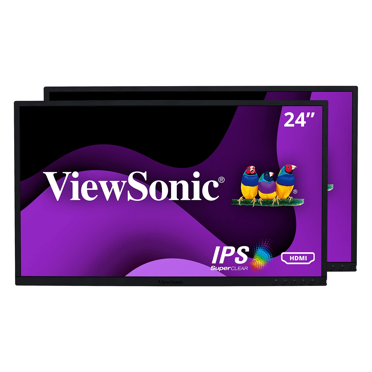 ViewSonic VG2448_H2 24 Inch Dual Pack Head-Only IPS 1080p Monitors with HDMI DisplayPort USB and 40 Degree Tilt for Home and Office (Renewed)