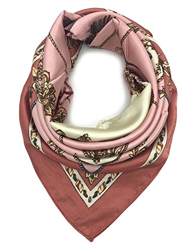 YOUR SMILE Silk Like Scarf Women's Fashion Pattern Large Square Satin Headscarf Head Dress (201)