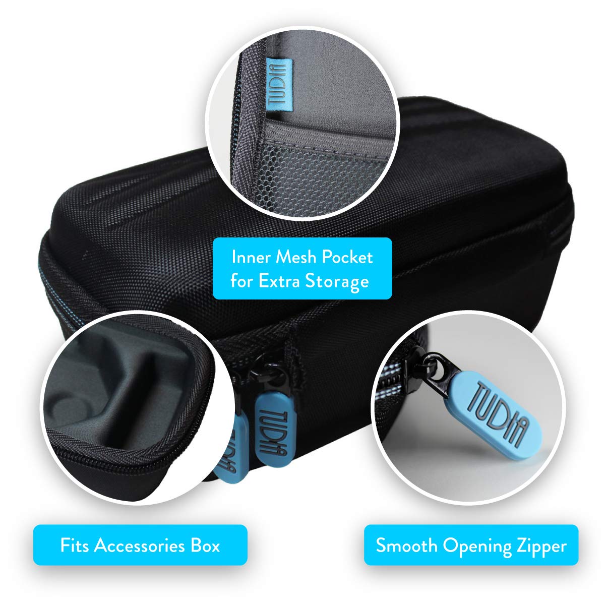 TUDIA Wireless Gaming Mouse, Compact EVA Case, Black