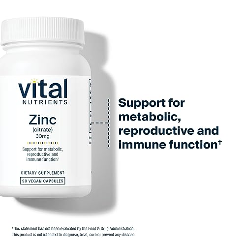 Vital Nutrients Zinc Citrate 30mg | Easily Absorbed Immune Support Supplement* | Vegan Zinc Supplement | Gluten, Dairy, Soy Free | Non-GMO | 30mg | 90 Capsules
