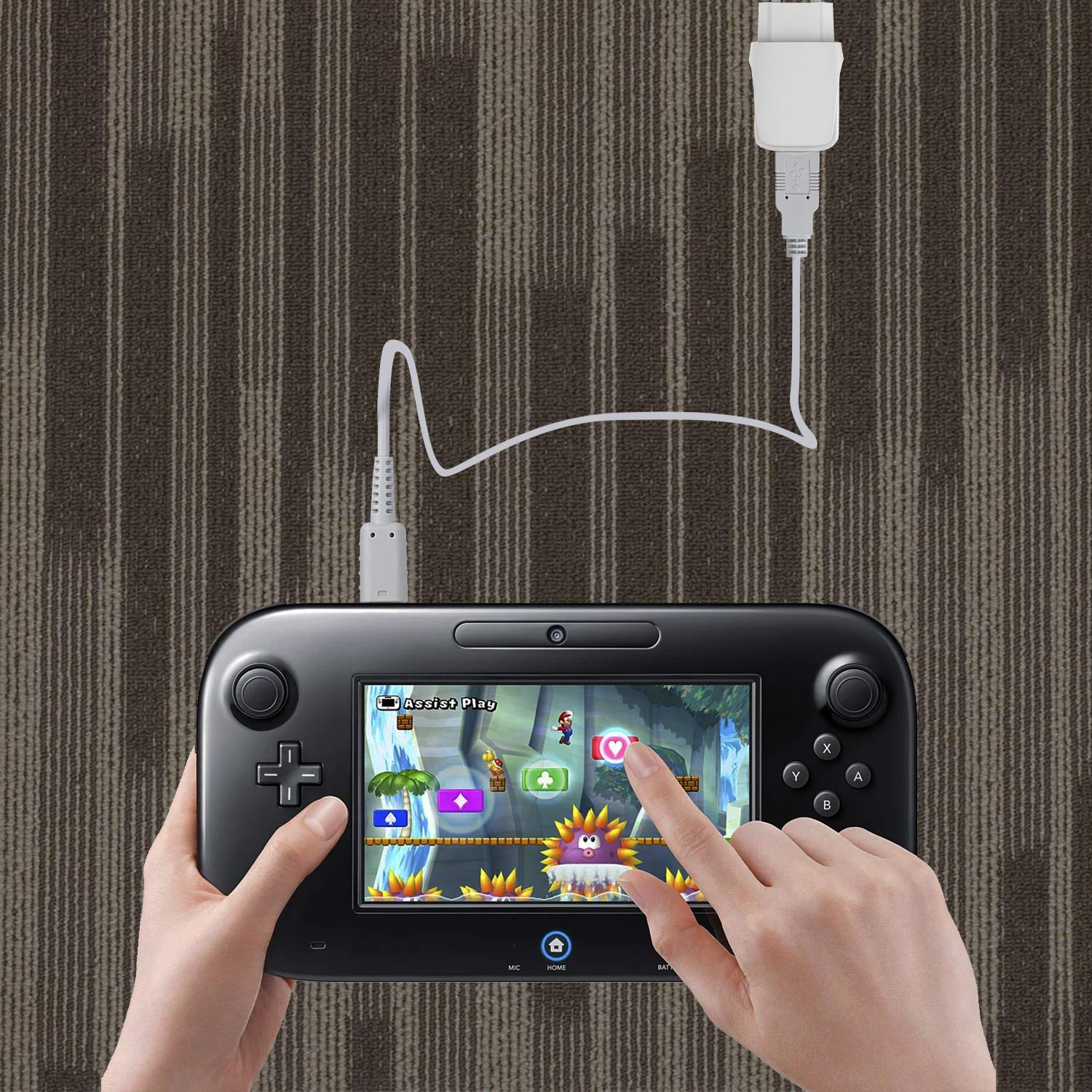 YOUSHARES Wii U GamePad - Interchangable Power Charging Adapter, Power Supply Cord AC Adapter & Cable for Nintendo WiiU GamePad (USB Charging Cable)