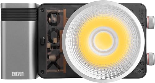 Zhiyun Molus X100 Combo 100W Bi-Color LED Video Light, 385g LED Pocket Light, 2700K-6500K CRI 95+ TLCI 97+w/Bowens Mount Adapter Ring, Detachable Grip Battery,Bluetooth App Control, Studio Spotlight