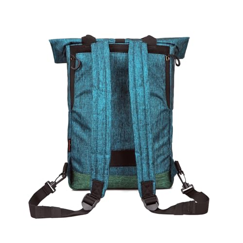 TOURBON Nylon Roll-top Clip-On Bike Panniers Women's Shoulder Tote Bag (Blue)