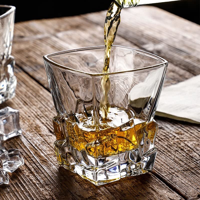 YANGRRJ European Classical Irregular Wine Glass Glass Beer Glass Bar Personality Iceberg Glass 320ml