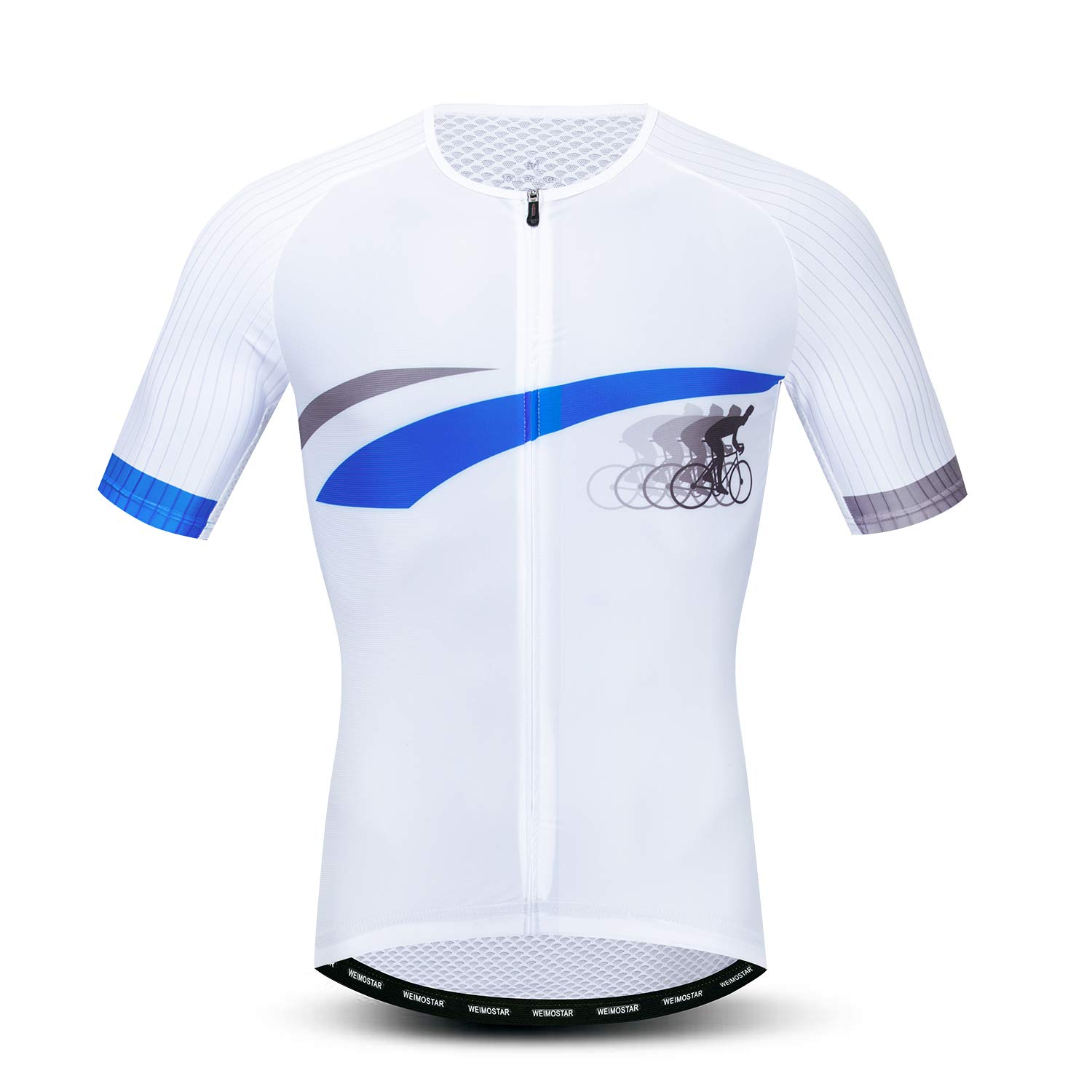 White Cycling Jersey Men, Men's Racing Bike Shirt Tops S-XXXL