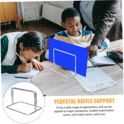 Yardenfun Baffle Bracket Clip on Desk Divider Metal Brackets Privacy Panel Bracket Desk Divider Screen Clamps Metal Partition Bracket Desktop Stainless Steel Office Mobile Stand It Can Move