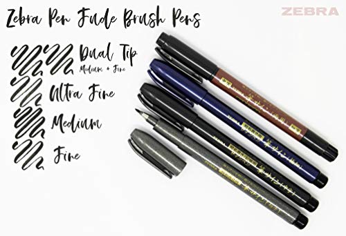 Zebra Pen Zensations Brush Pen, Fine Brush Tip, Black Water-Resistant Ink, 1-Pack