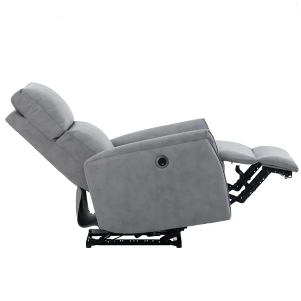 YASEZ Gray Electric Power Recliner Chair,Upholstered Foam Lounge Single Sofa,Reclining Chair W/USB Charging