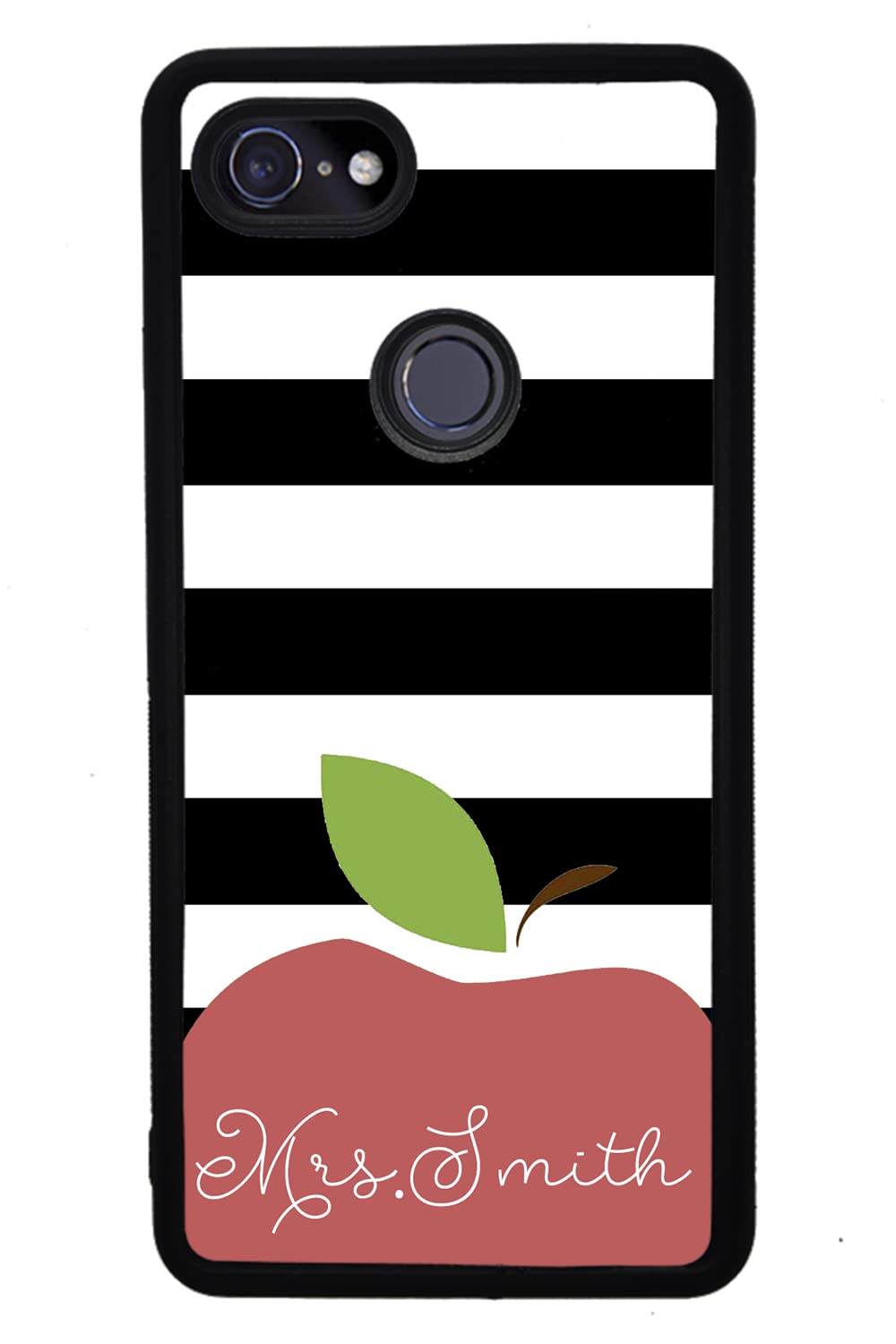 Teachers Appreciation Gift Personalized Black Rubber Phone Case Compatible With Google Pixel 8 Pro, 8a, 8, 7a, 7, Pixel 7 Pro, 6a, 6 Pro, 6, 5, 4a 5G, 4a 4G, 4, 4 XL, 3a, 3a XL, 3, 3 XL, 2 XL, 2