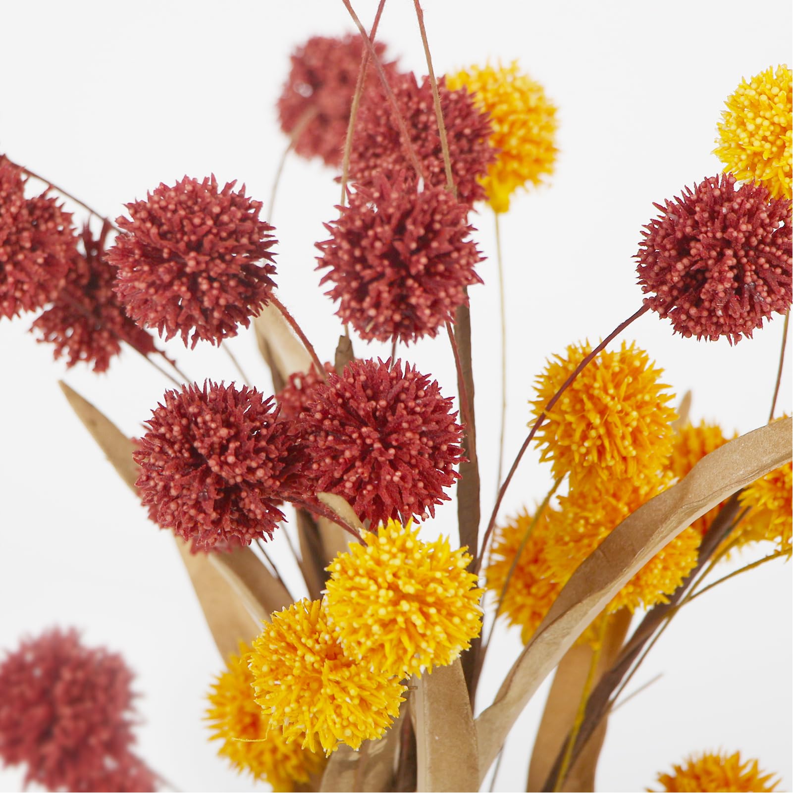 ZIFTY Thanksgiving Decor Artificial Flower Handmade 2Pcs Artificial Stems 18.5" Tall Thistle Globe Echinops Bouquet Fake Branches for Vase Bouquets Christmas Farmhouse Home Decor