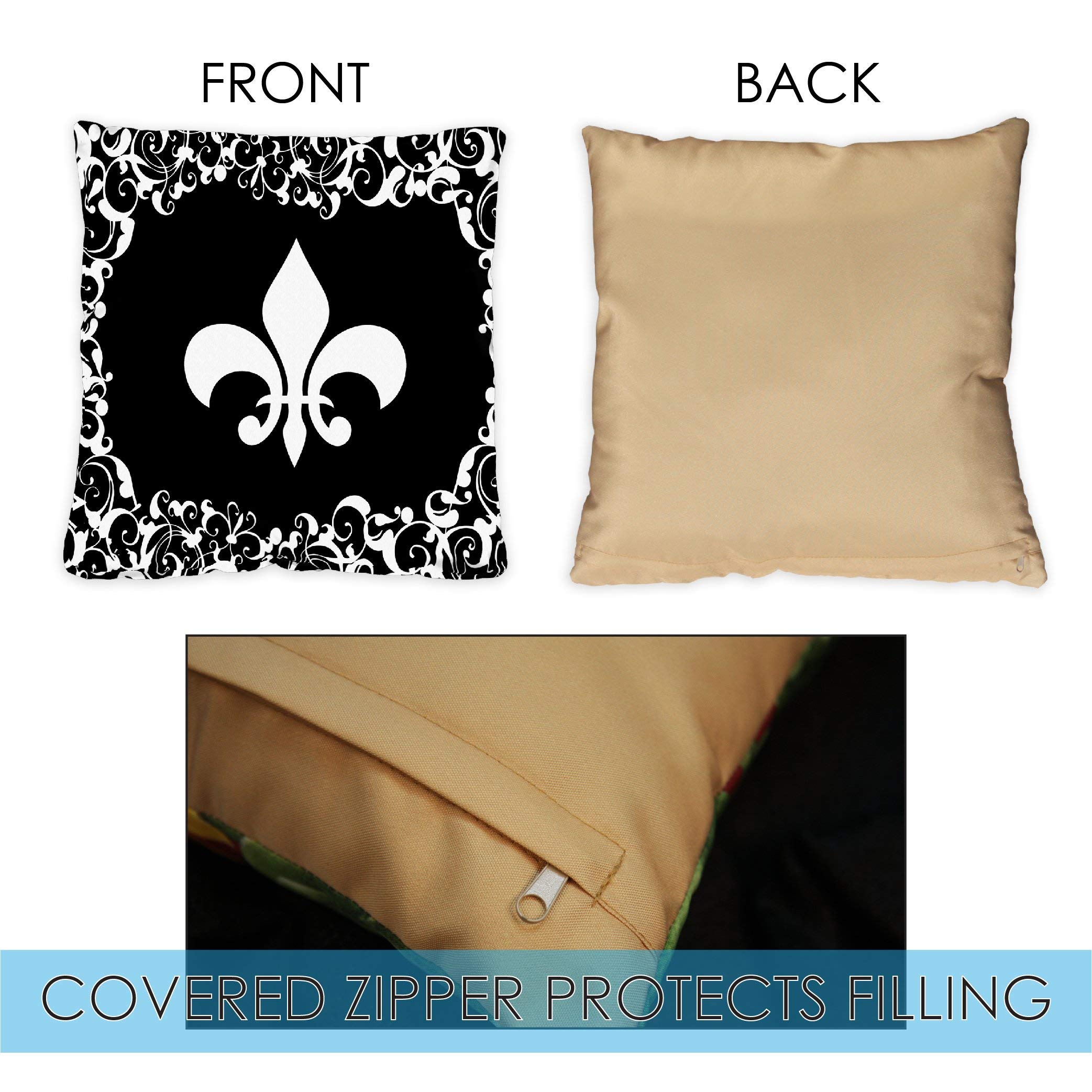 Toland Home Garden Fleur De-lis 18 x 18 Inch Indoor, Pillow, Case (2-Pack)