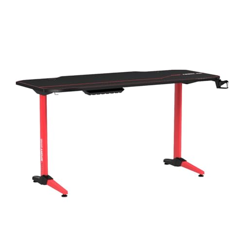 VITESSE Ergonomic Gaming Desk 55 Inch, T Shaped Office PC Computer Desk with Desk Mouse Pad, Gamer Tables with Gaming Handle Rack, Cup Holder Headphone Hook