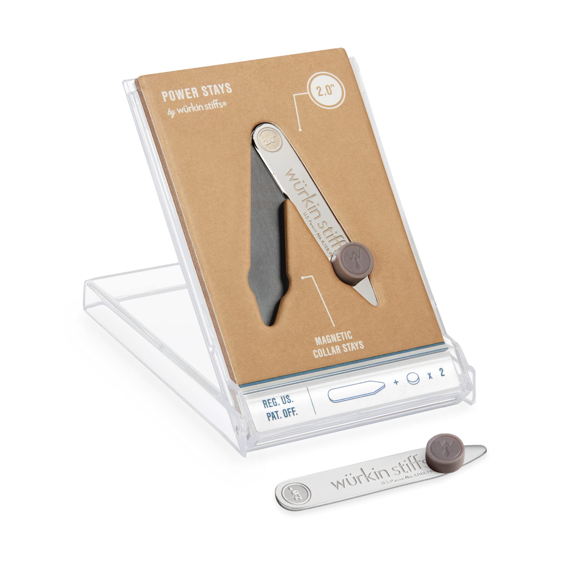 Würkin Stiffs Magnetic Collar Stays As Seen on Shark Tank | Includes 1 Pair of Power Stays with Storage Case