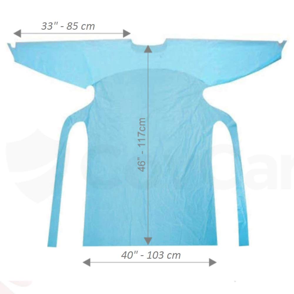 ZMDREAM Disposable CPE Isolation Gown Individual Wrapped with Thumb Hole Pack of 10