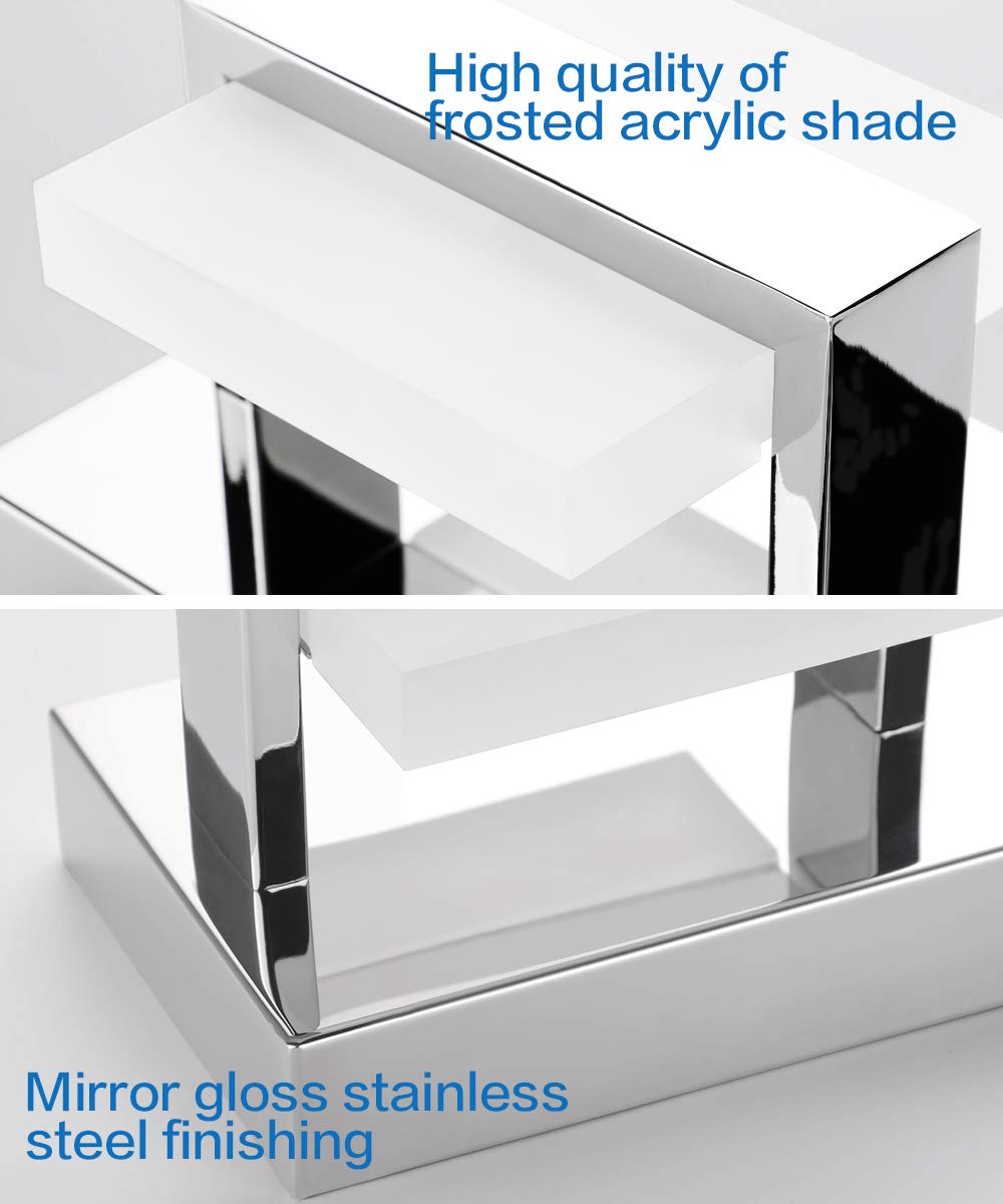 SOLFART Dimmable Modern 6 Lights Vanity Lights for Bathroom LED Bathroom Vanity Lights Over Mirror Chrome