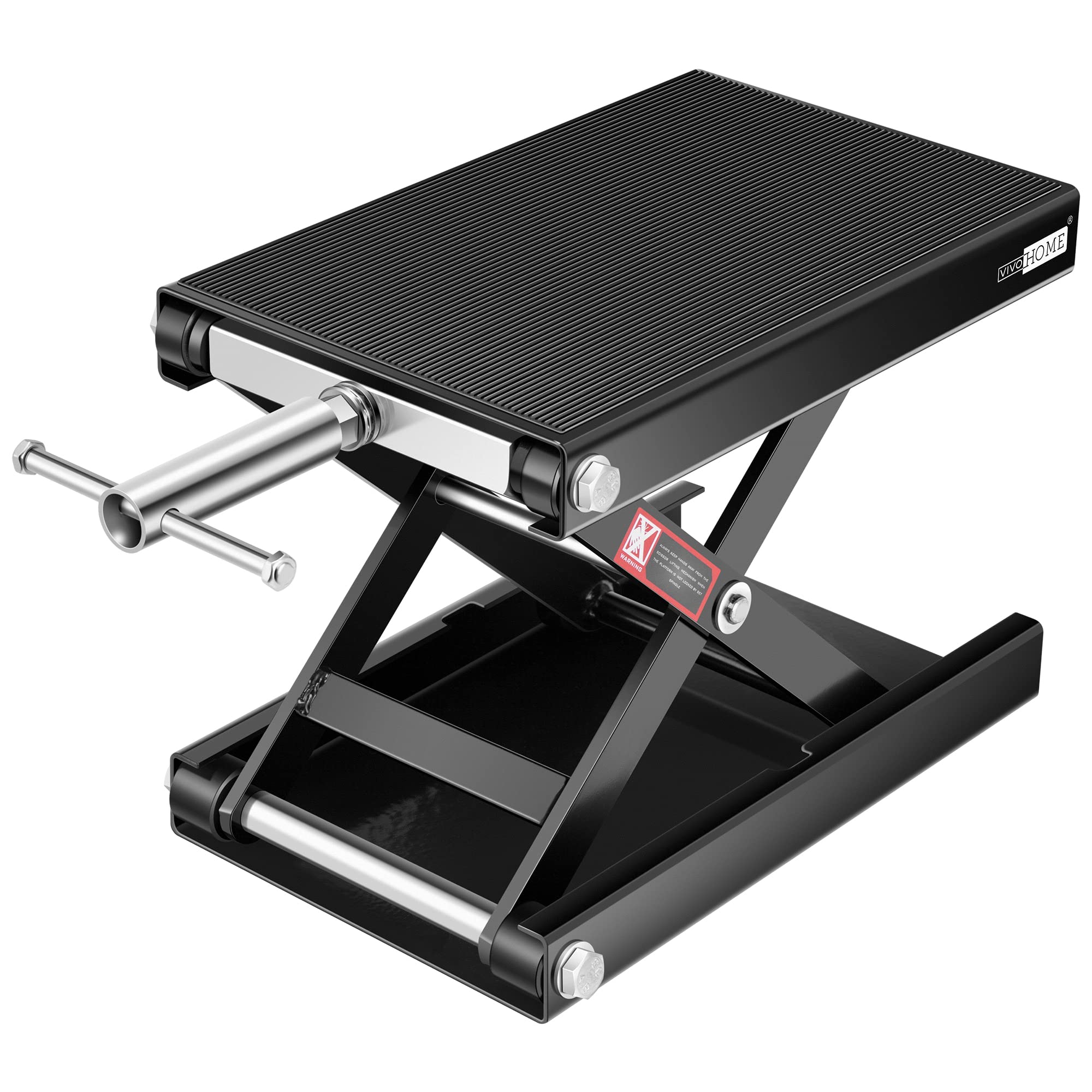 VIVOHOME Motorcycle Lift Scissor Jack Steel Wide Deck Hoist Crank Center Stand 1100 LBS Capacity for Motorcycles, ATVs, Dirt Bikes Black